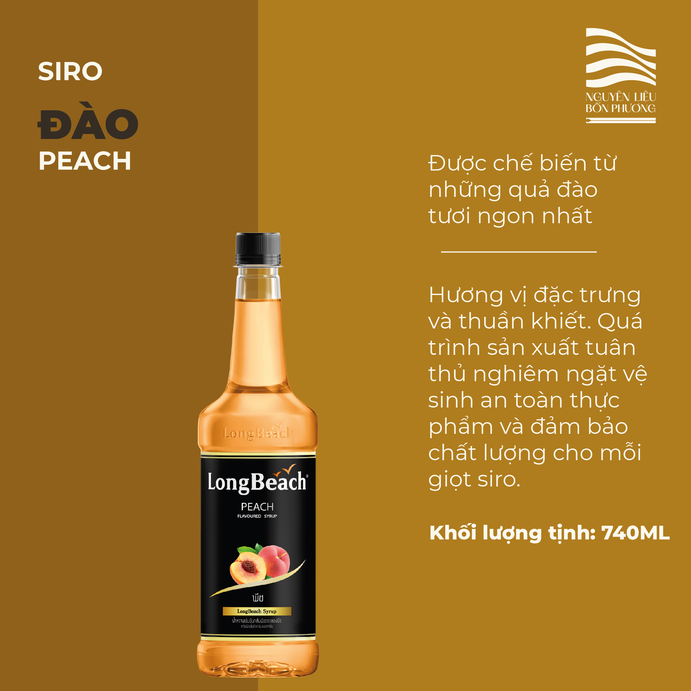 Siro Đào LongBeach – NGUYÊN LIỆU PHA CHẾ BỐN PHƯƠNG