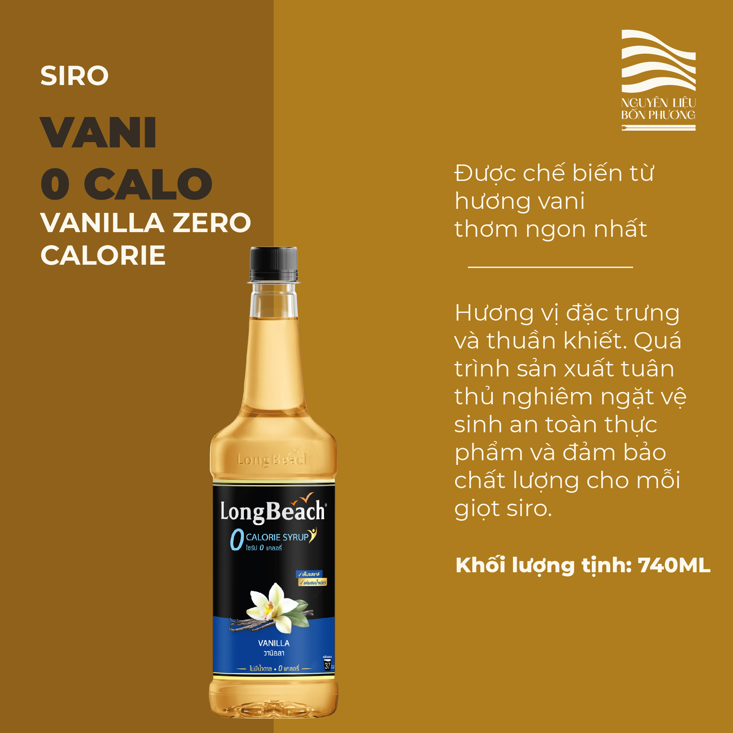 Siro 0 Calo Hương Vani LongBeach – NGUYÊN LIỆU PHA CHẾ BỐN PHƯƠNG