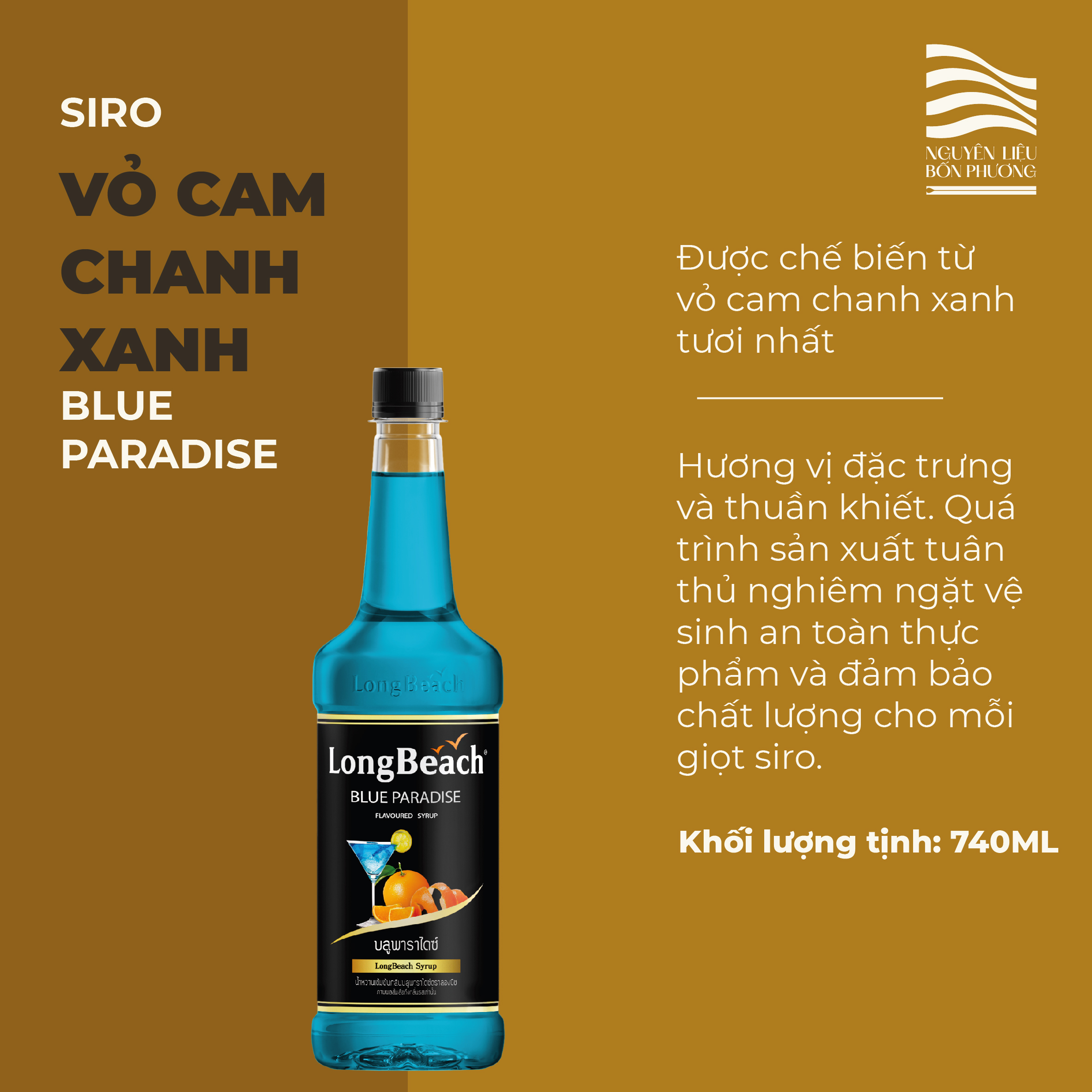 Siro Vỏ Cam Chanh Xanh LongBeach – NGUYÊN LIỆU PHA CHẾ BỐN PHƯƠNG